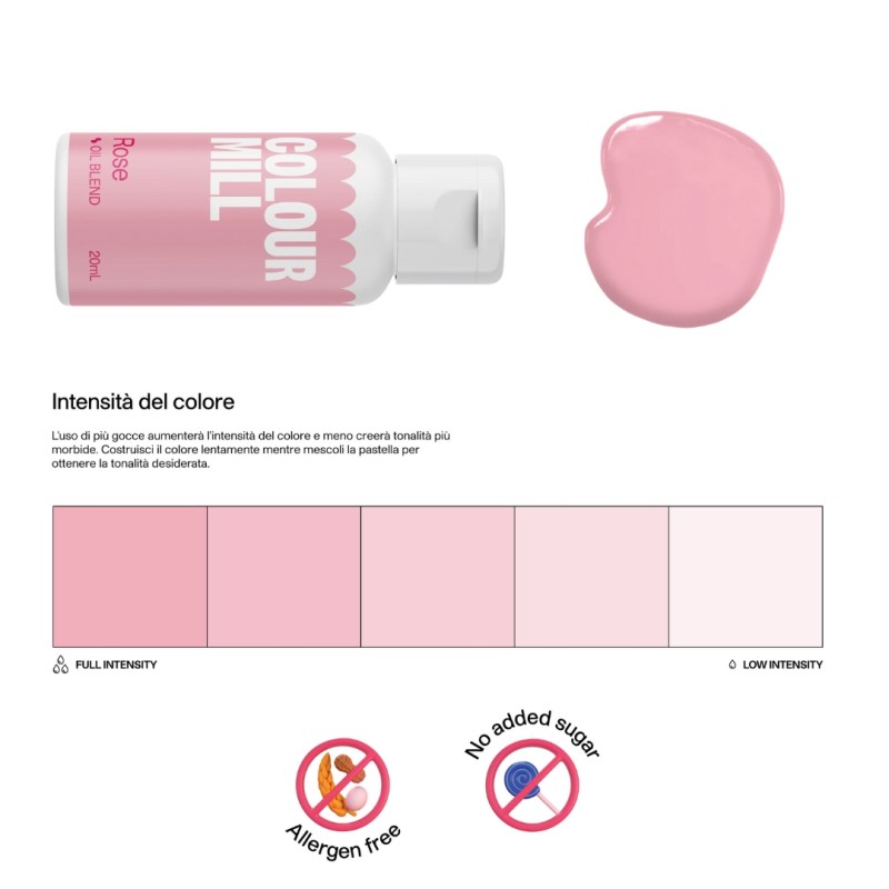 Colour Mill Rose 20 ml colorante alimentare a base olio
